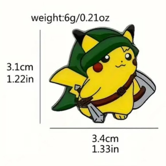 Accessories | Pokmon Pikachu As Link Zelda Costume Metal Enamel Pin ...